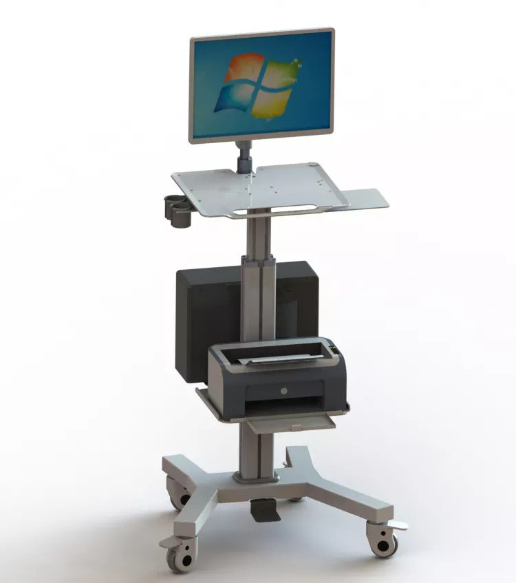 All in one workstation Height Adjustable Mobile Medical computer troll ...